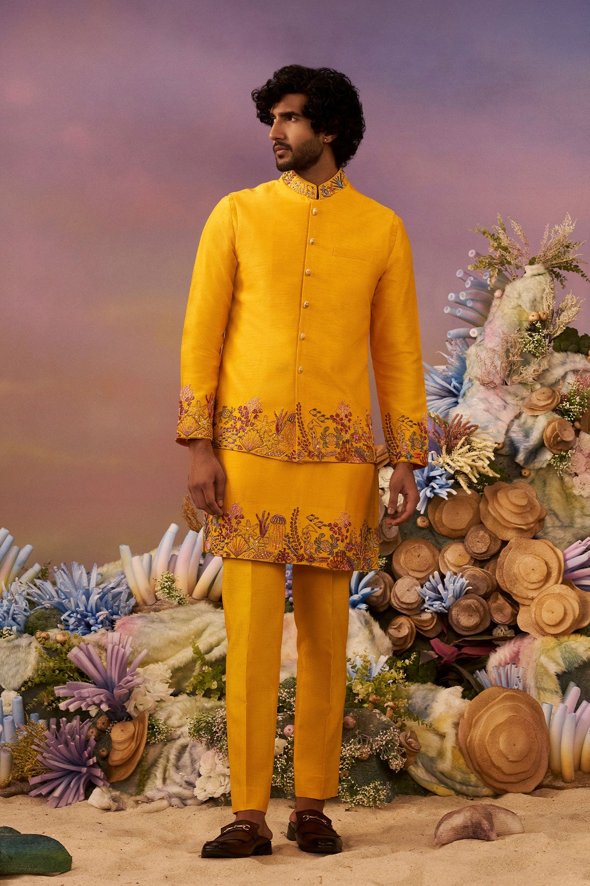 Mango Coral leaf Bundi set